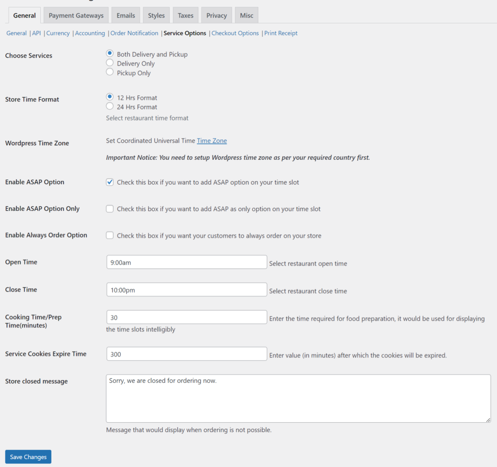 Settings & Options – Documentation